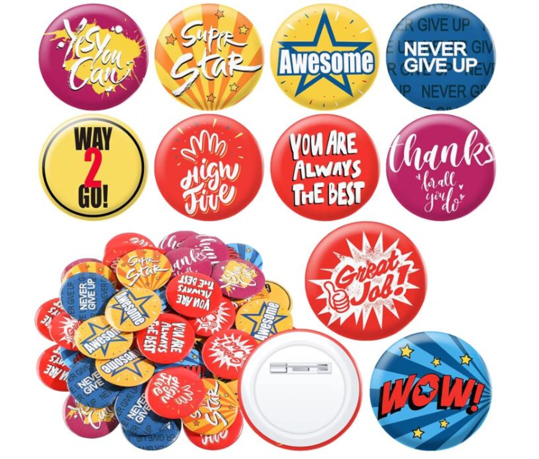 Reward Button Pins Recognition Buttons Round Pins Mini Motivational ...