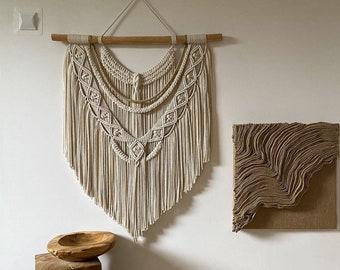 Macrame Wall Hanging, Woven Bohemian Wall Art, Wall Tapestry, Living Room Wall Decor, Boho Over ...