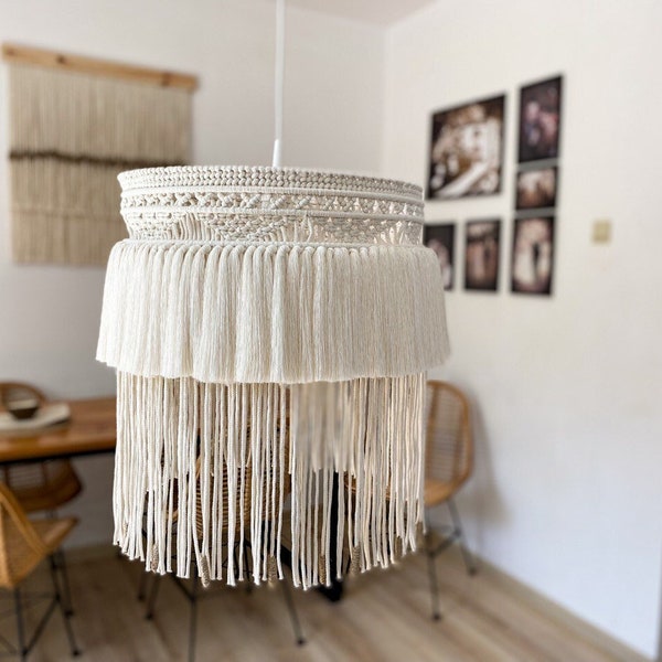Macrame Hanging Lamp - Etsy