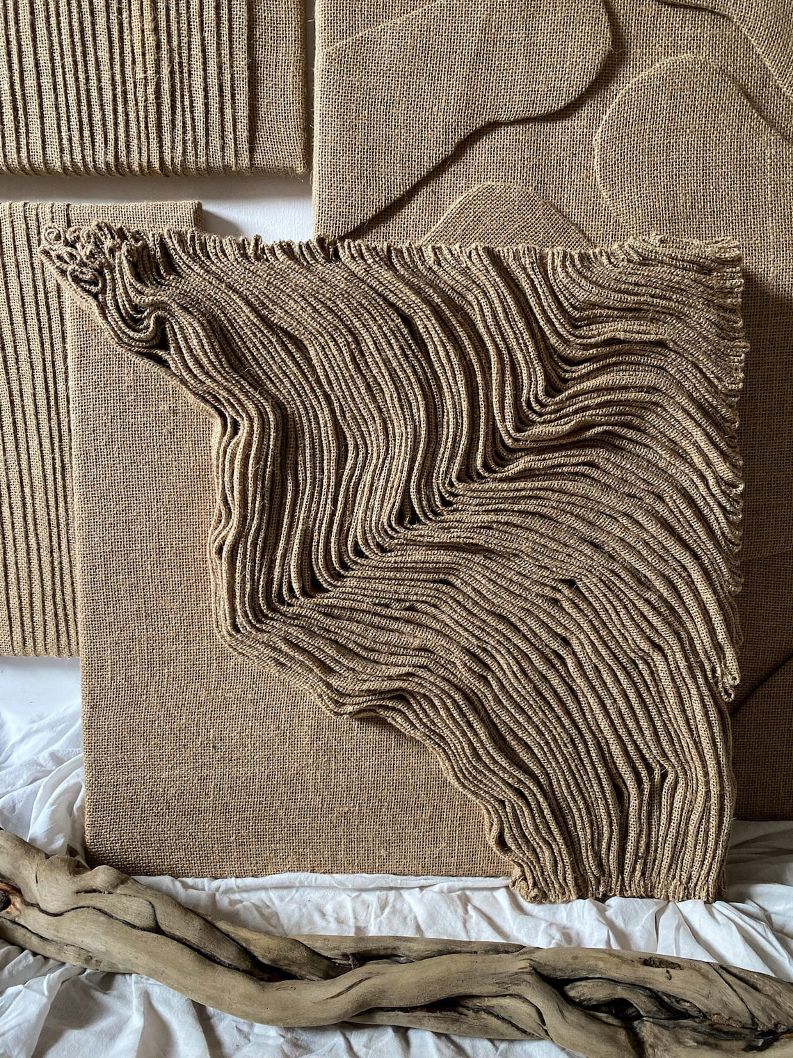 Jute Wabi Sabi Wall Art, Jute Minimalist Wall Art, Neutral Jute Minimal ...