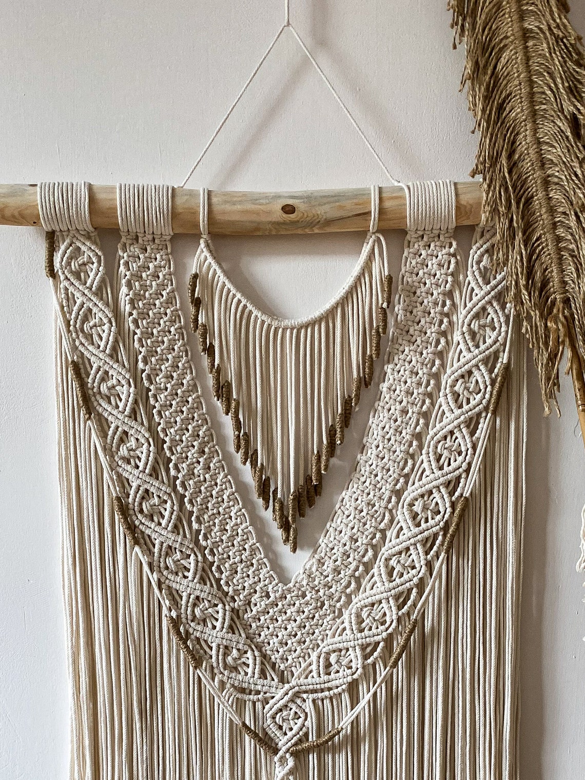 Macrame Wall Hanging, Woven Bohemian Wall Art, Wall Tapestry, Living Room Wall Decor, Boho Over ...