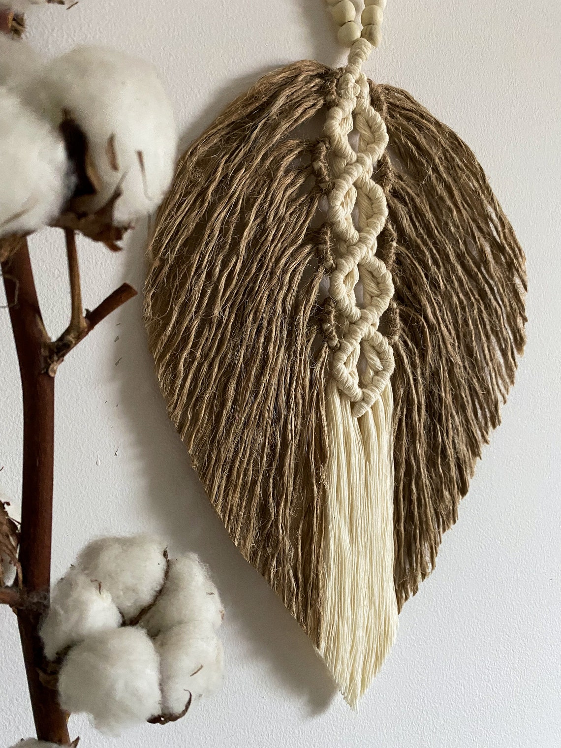 Jute Macrame Leave, Jute Large Macrame Feather, Jute Macrame Feather ...