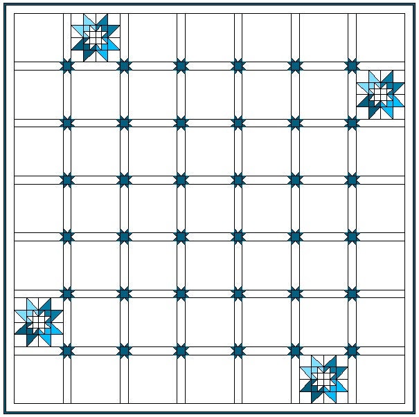 Double Sawtooth Star Quilt Block, 4 at a Time Star Block, 12” Quilt ...