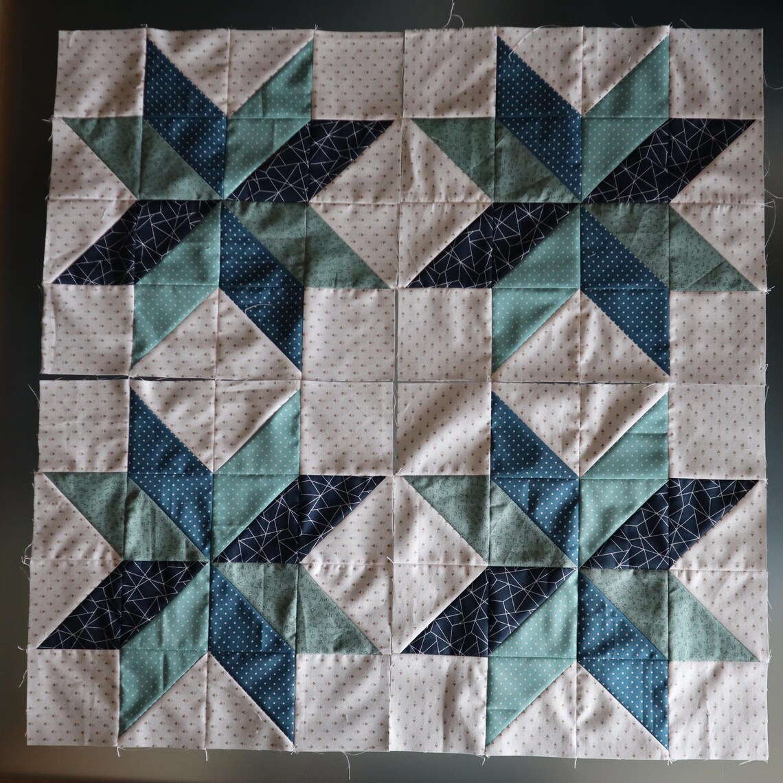 7th Star Block From the Star Quilt 2024, 4 at a Time Star Block, 12 ...