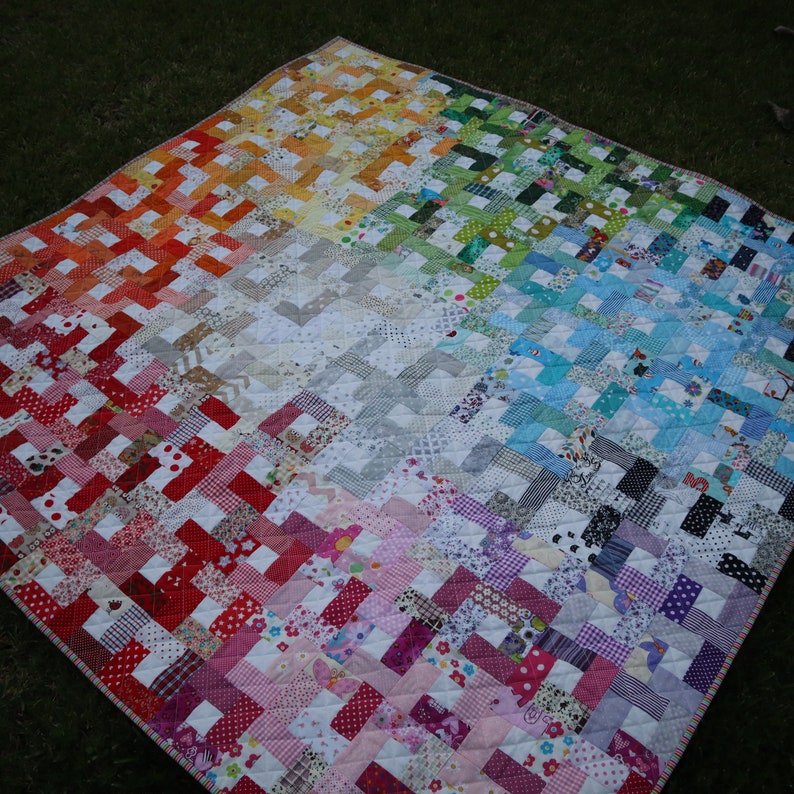 Aquarelle Quilt Pattern, a Bright Hopes Color Wash Quilt, Scrap and ...