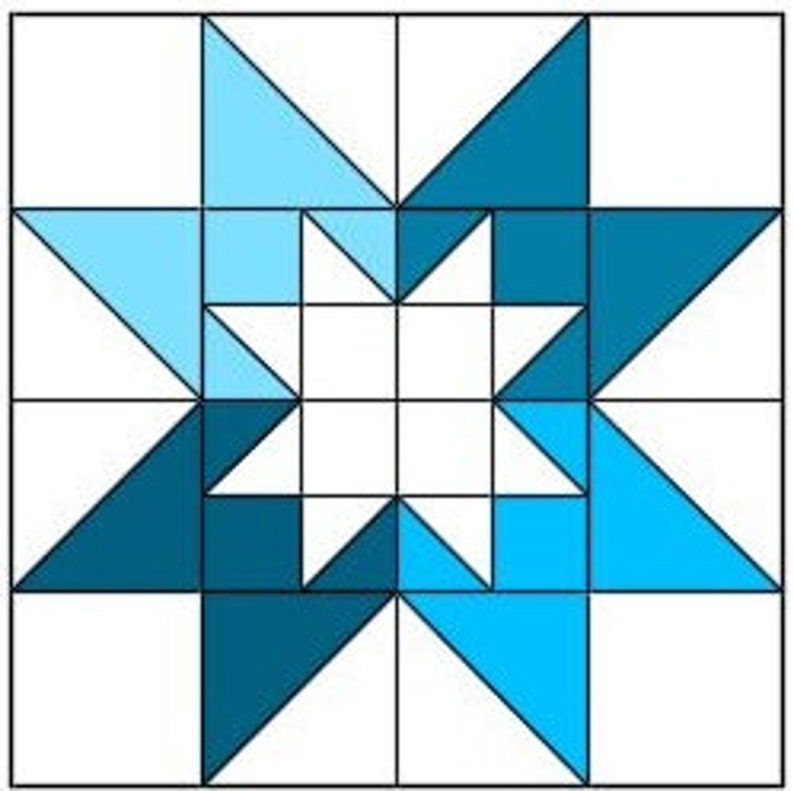 Double Sawtooth Star Quilt Block, 4 at a Time Star Block, 12” Quilt ...