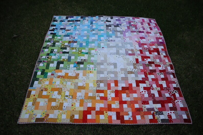 Aquarelle Quilt Pattern, a Bright Hopes Color Wash Quilt, Scrap and ...