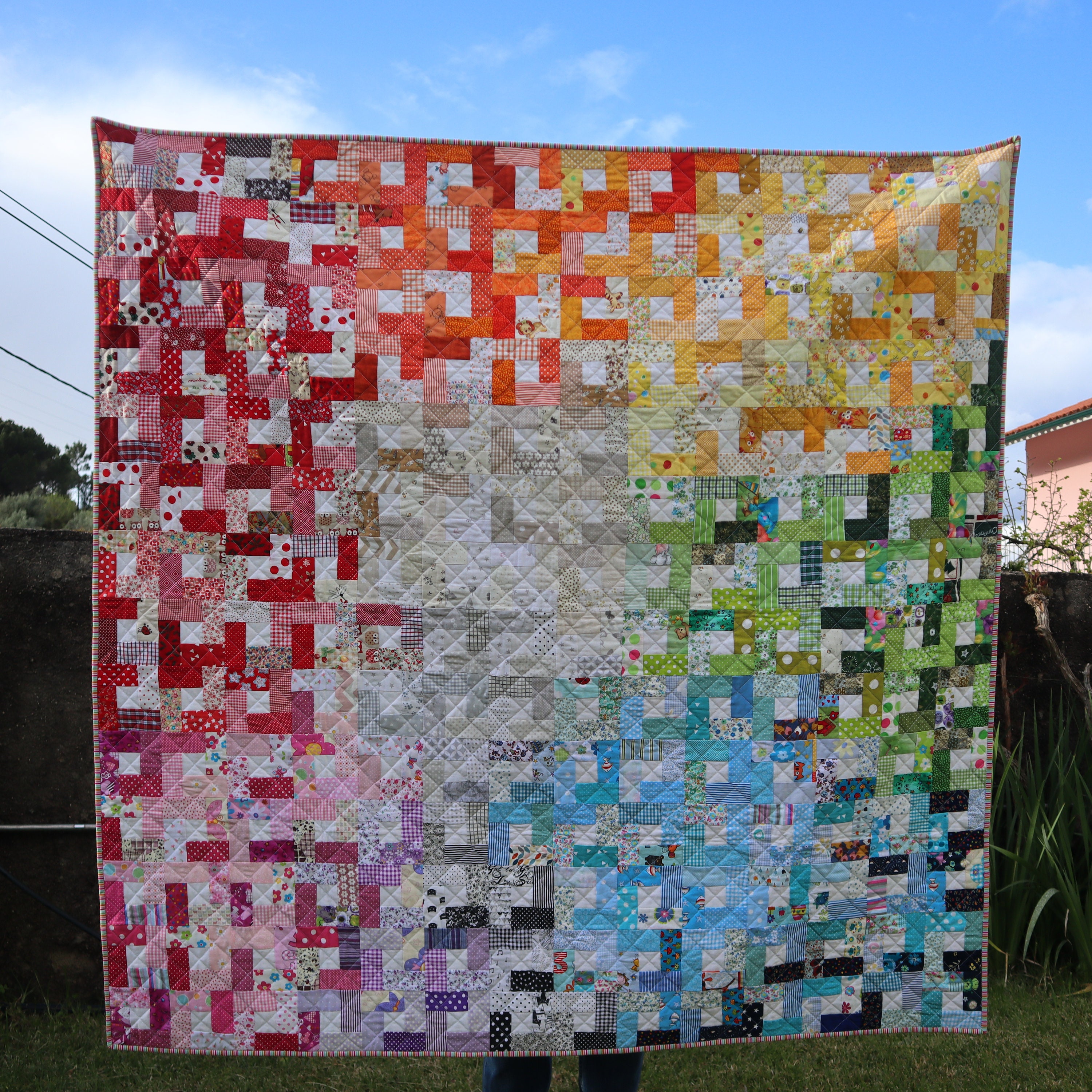 Aquarelle Quilt Pattern, a Bright Hopes Color Wash Quilt, Scrap and ...