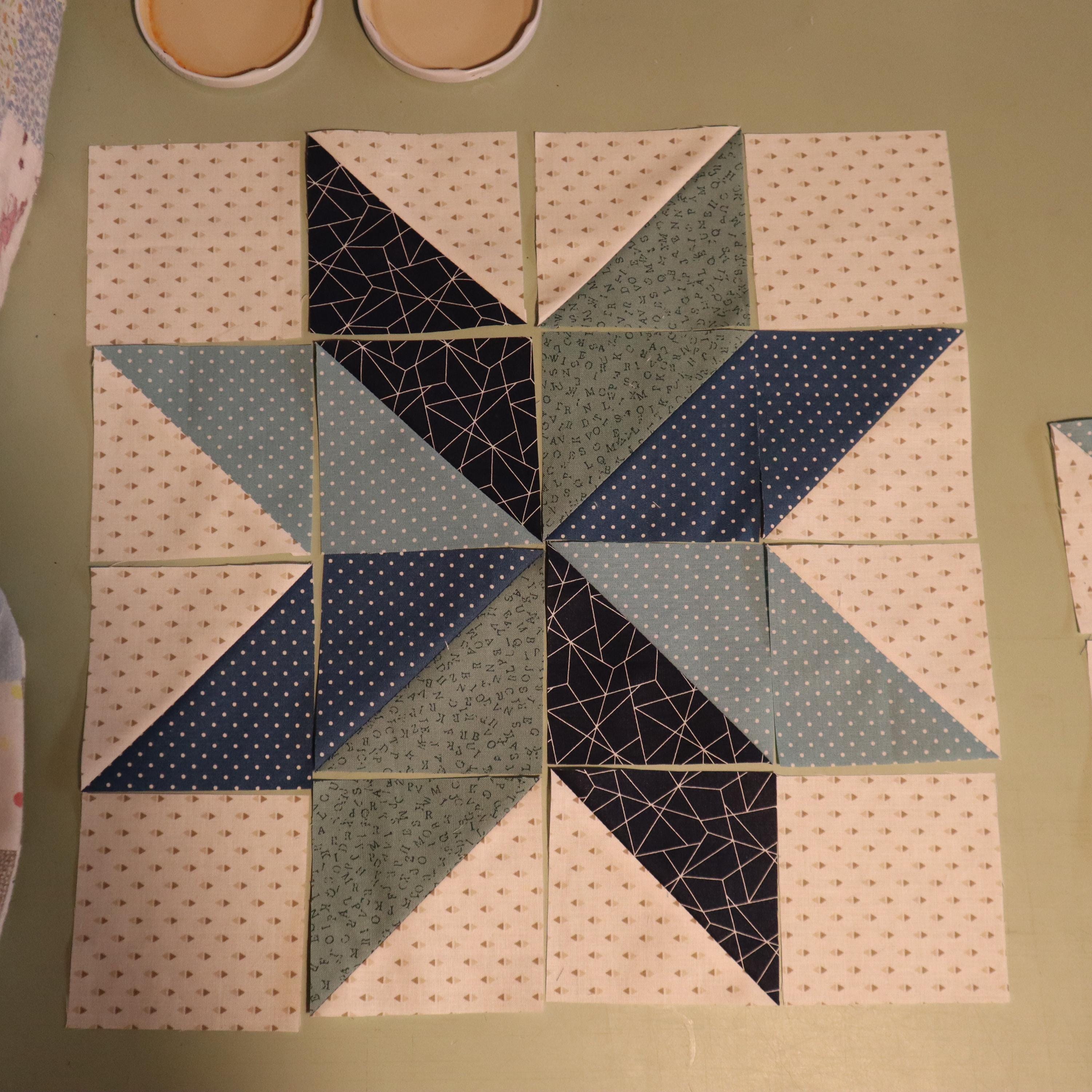 7th Star Block From the Star Quilt 2024, 4 at a Time Star Block, 12 ...