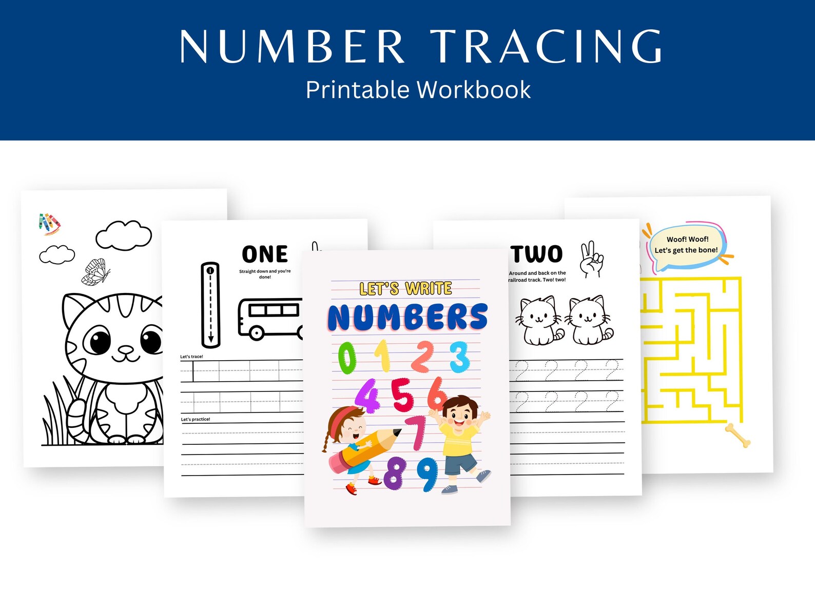 Number Tracing, Numbers, Counting, Busy Book, Printable, Kids Activity ...