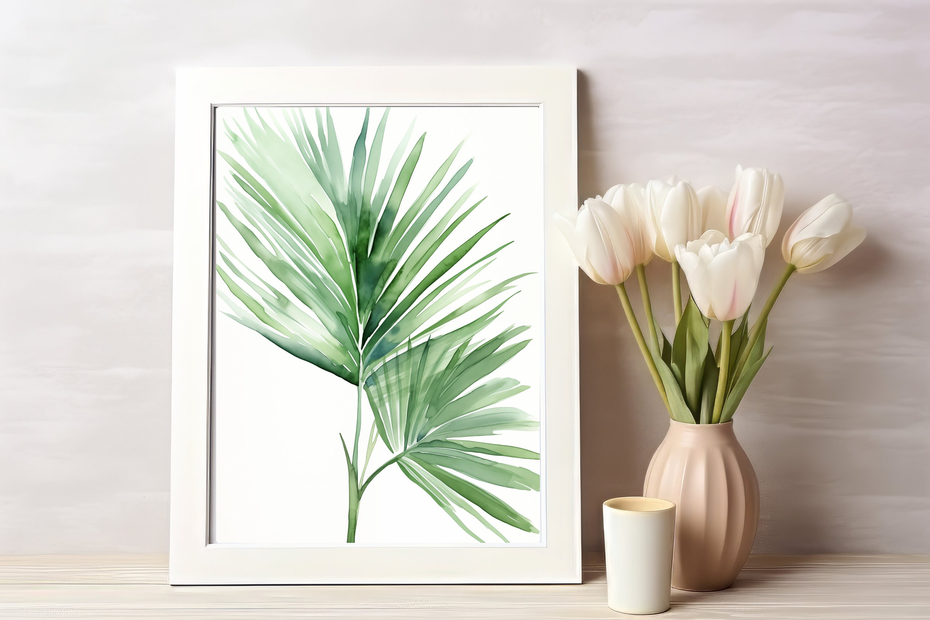 Tropical Leaf Print Wall Art - Fan Palm, Monstera, Banana Decor ...
