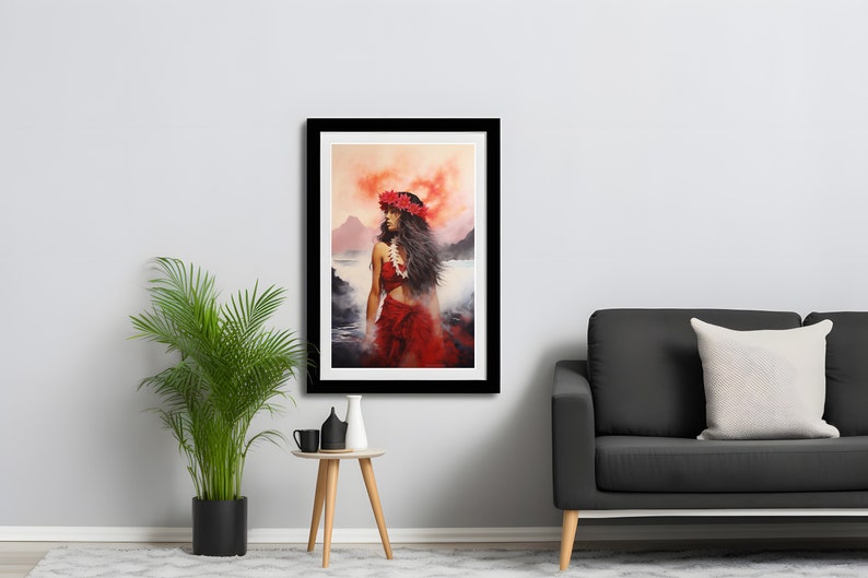 Hawaii Volcano Goddess Pele Watercolor Art Print - Hawaiian Deity Home ...