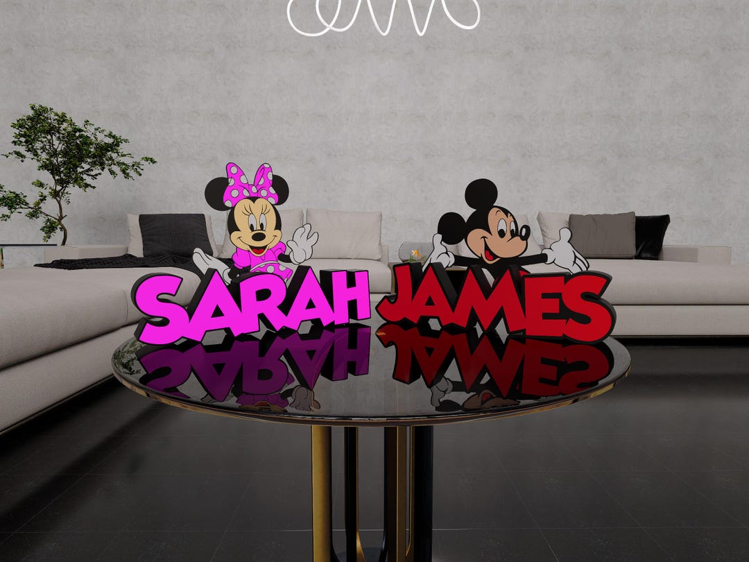 Customizable Style Mickey & Minnie Mouse Style. Made in 3D Plate Door ...