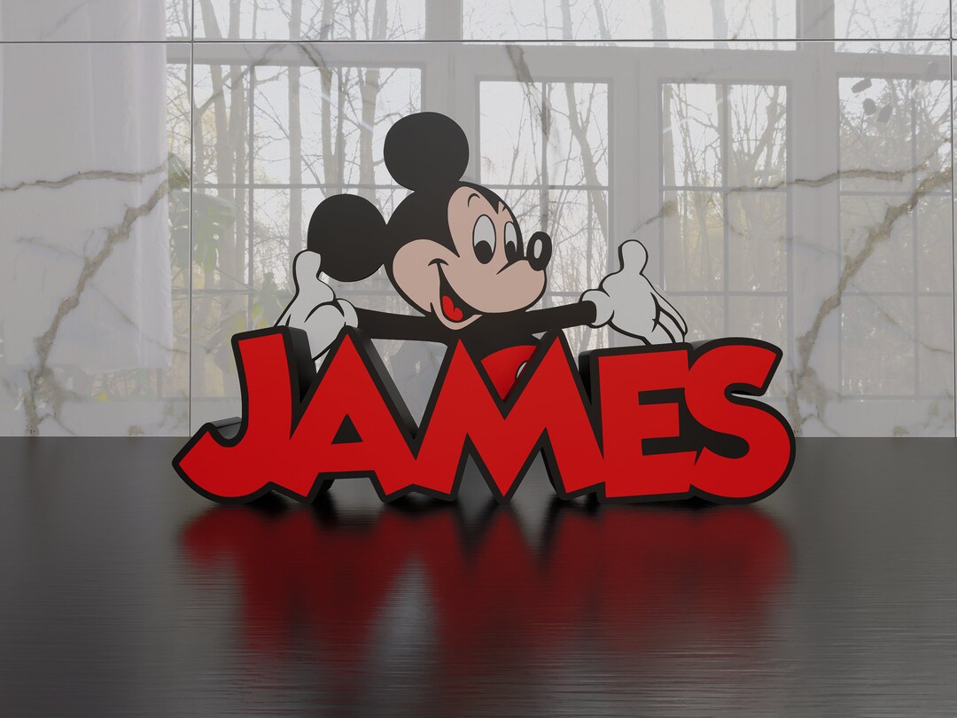 Customizable Style Mickey & Minnie Mouse Style. Made in 3D Plate Door ...
