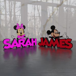 Customizable Style Mickey & Minnie Mouse Style. Made in 3D Plate Door ...