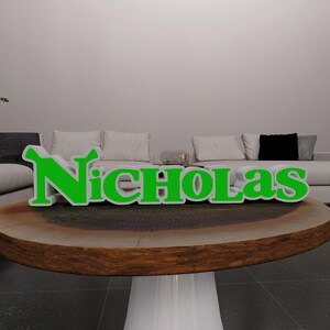 Custom Shrek Text Font Sign. Green Ogre Letters. Gift for Kids 3D ...