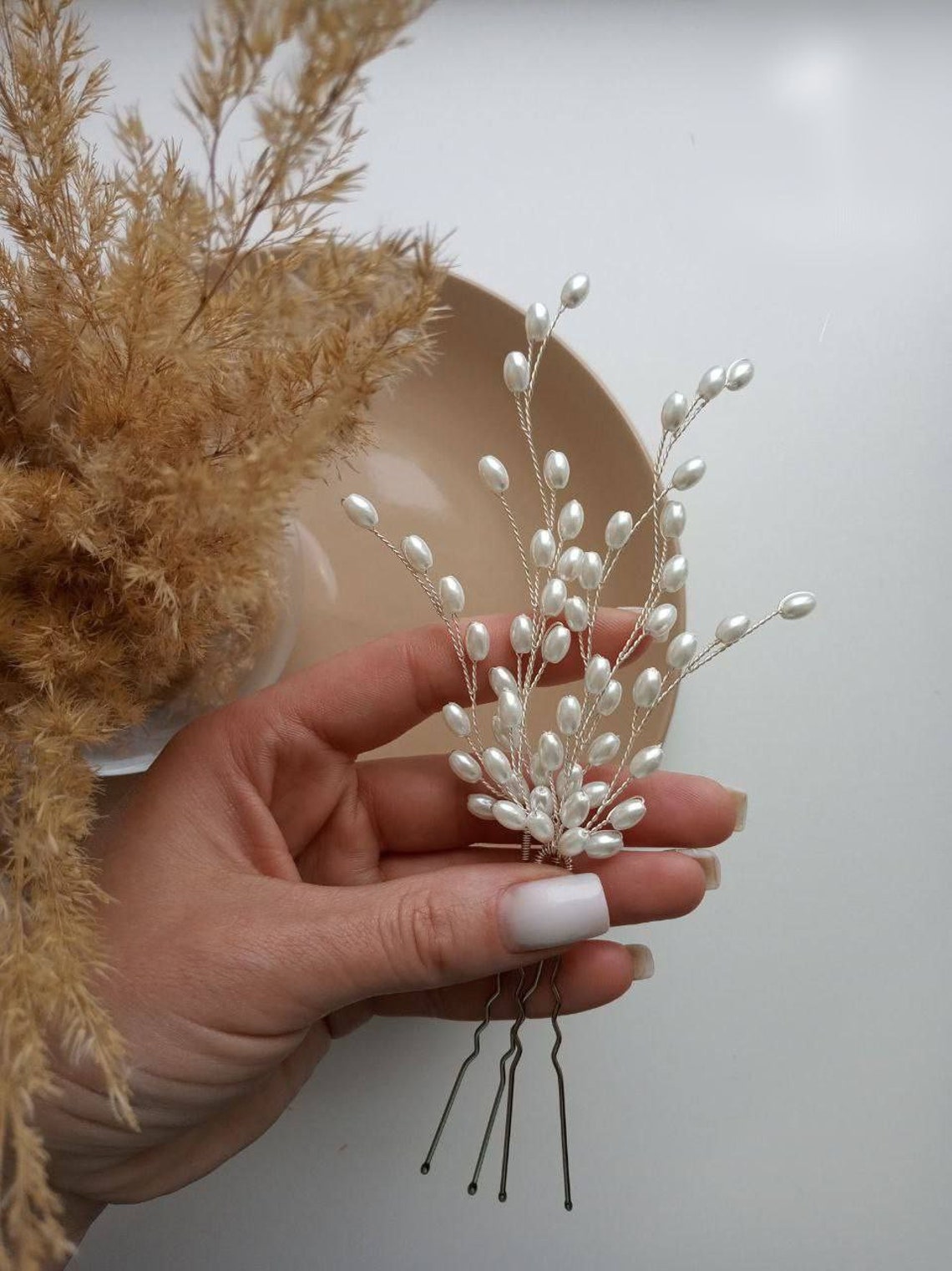 Classic Pearl Hair Pin Bridal Hair Pin Hair Piece for Bride Bridal Head ...