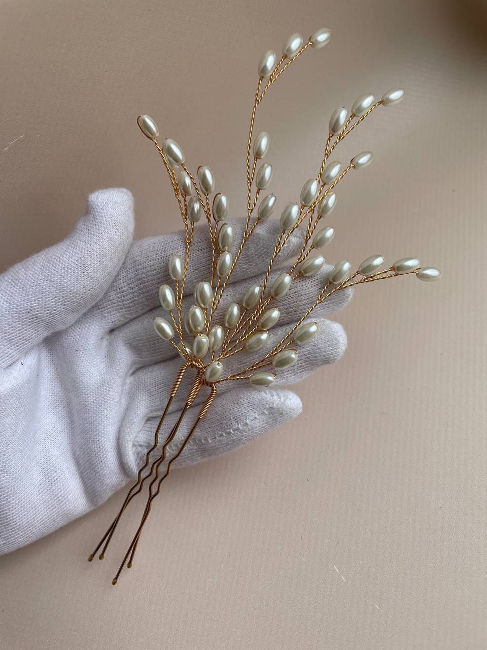 Classic Pearl Hair Pin Bridal Hair Pin Hair Piece for Bride Bridal Head ...