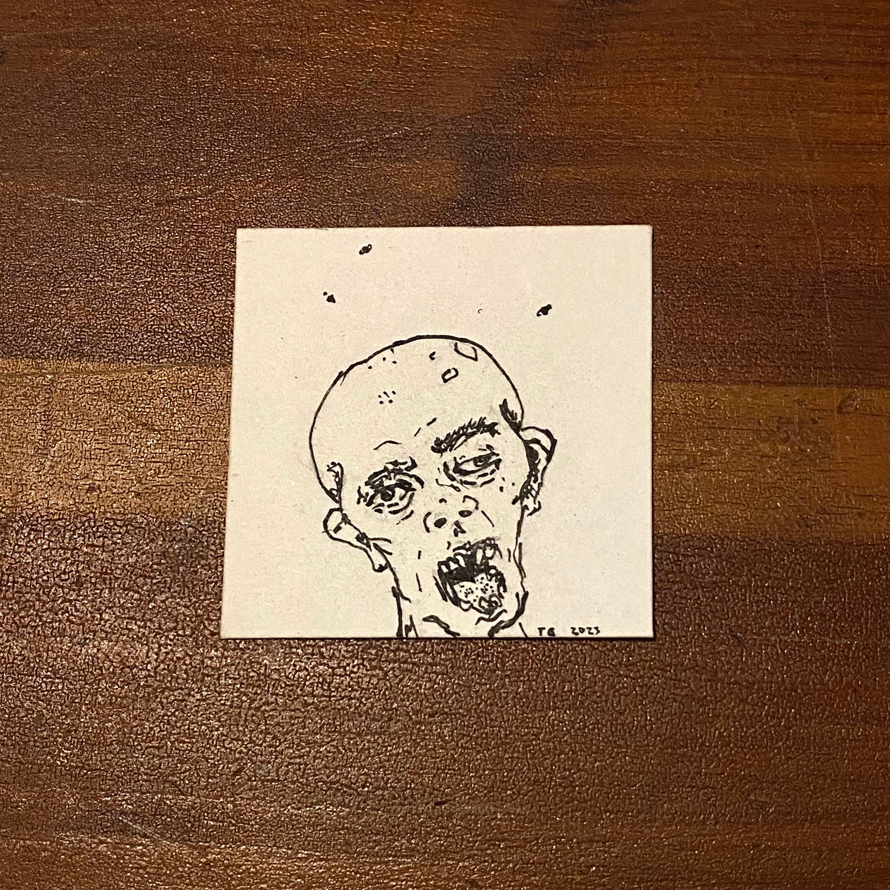 2x2 Original Zombie Pen Drawing - Etsy