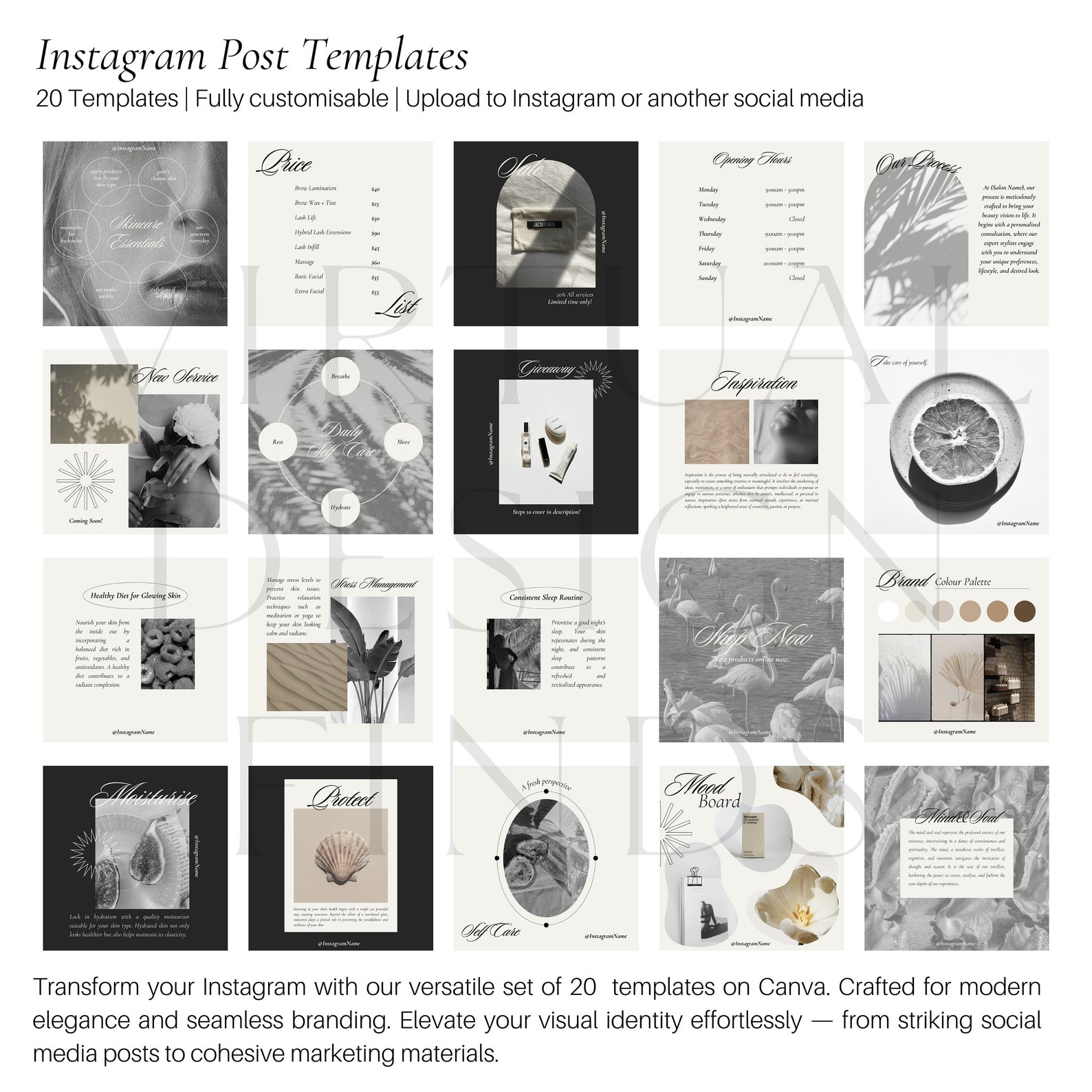 Instagram Post Graphics Canva Template | Aesthetic Social Media Design ...