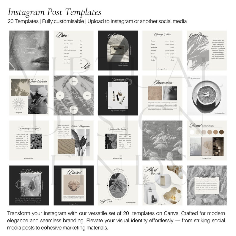 Instagram Post Graphics Canva Template | Aesthetic Social Media Design ...