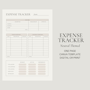 Expenses Tracker Canva Template: Budget Management, Financial Planning ...