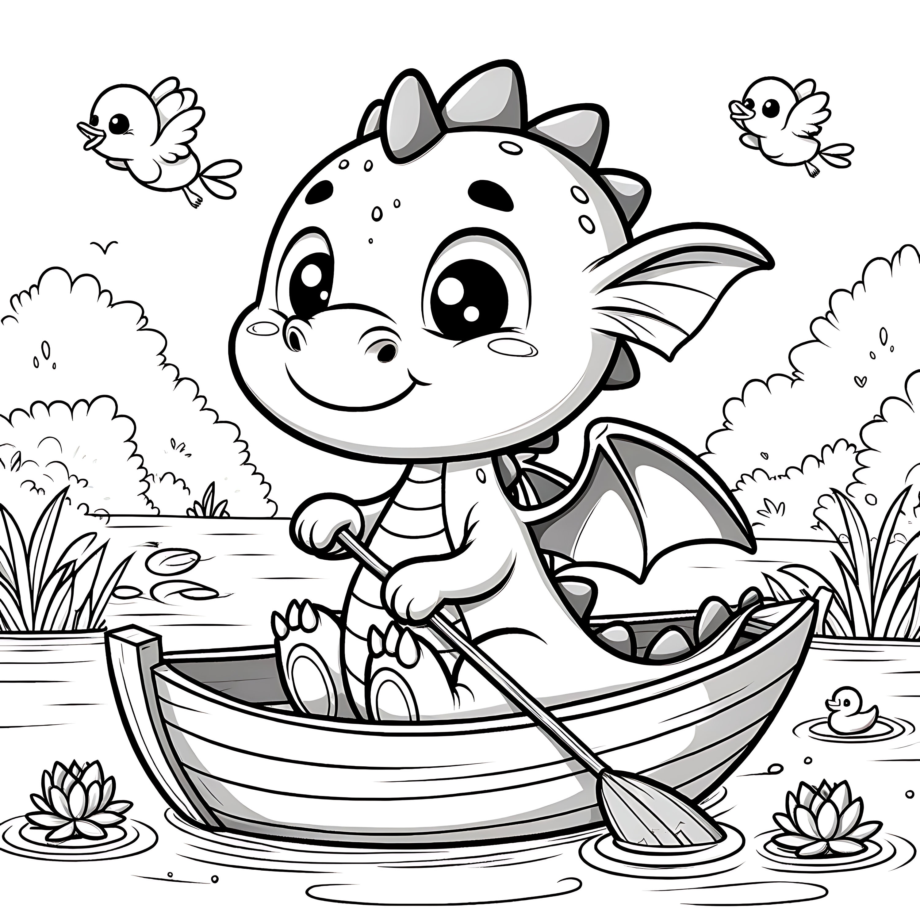 24 Printable Coloring Pages,whimsical Dragons: A Magical Coloring ...