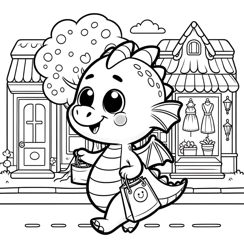 24 Printable Coloring Pages,whimsical Dragons: A Magical Coloring ...