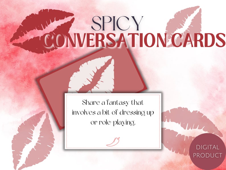 Spicy Couple Conversation Cards SPICY Game Couple Date Night Valentine ...