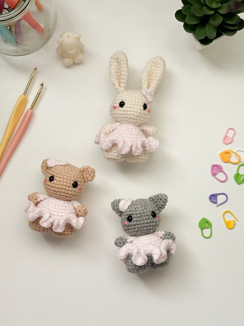 Frilly Friends Crochet Pattern [bunny, Cat and Bear DIGITAL PATTERN ...