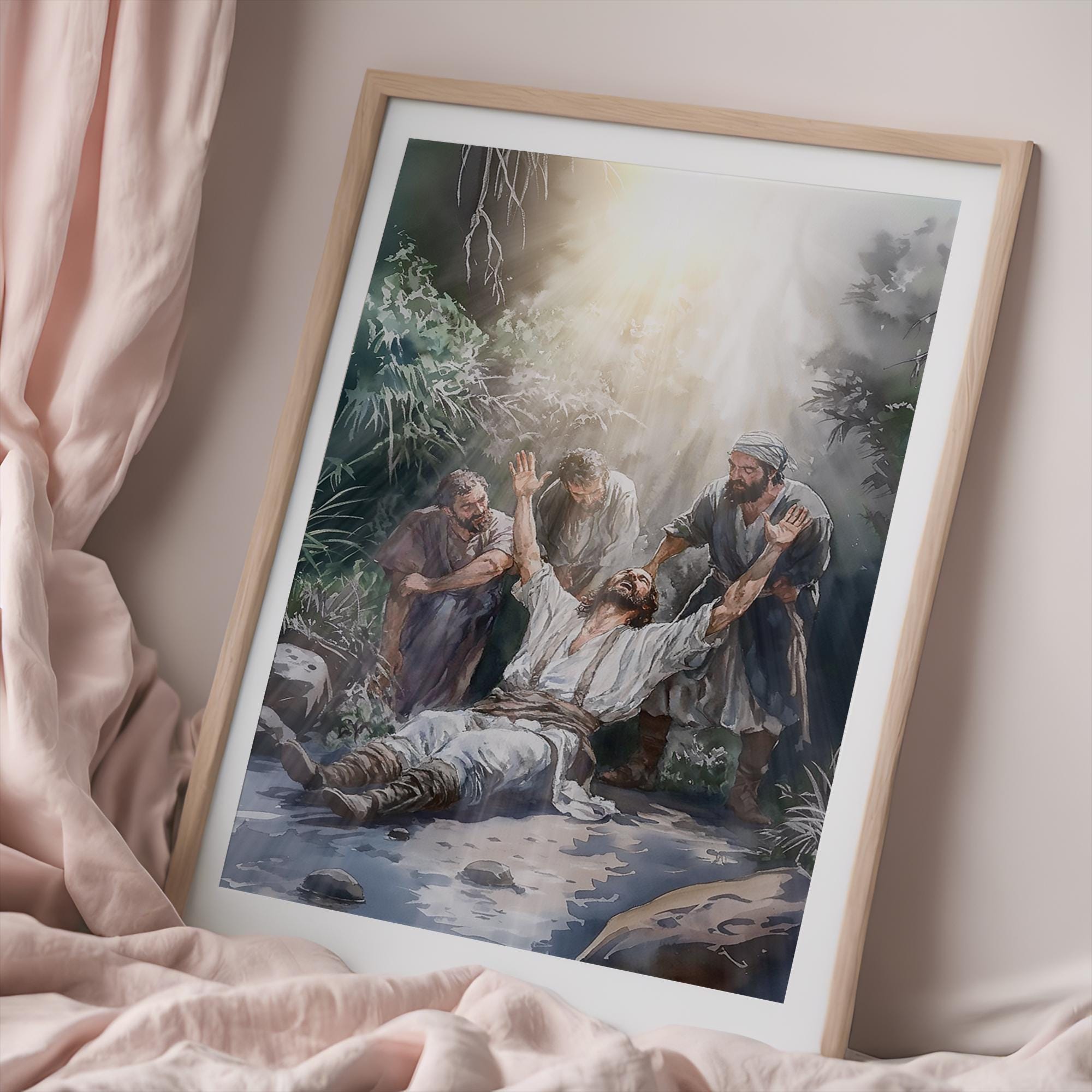 Road to Damascus, Bible Verse Art Print, Light From Heaven Wall Art ...