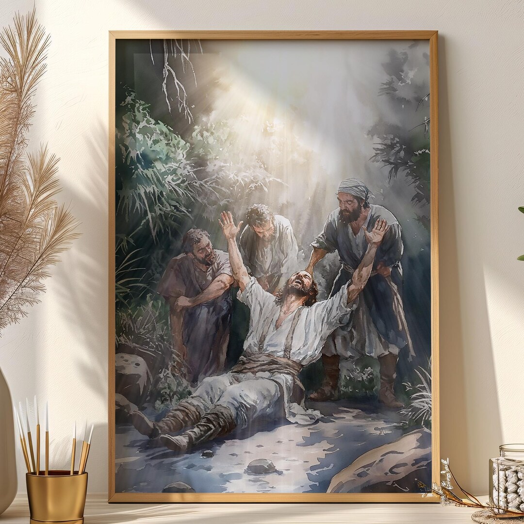 Road to Damascus, Bible Verse Art Print, Light From Heaven Wall Art ...