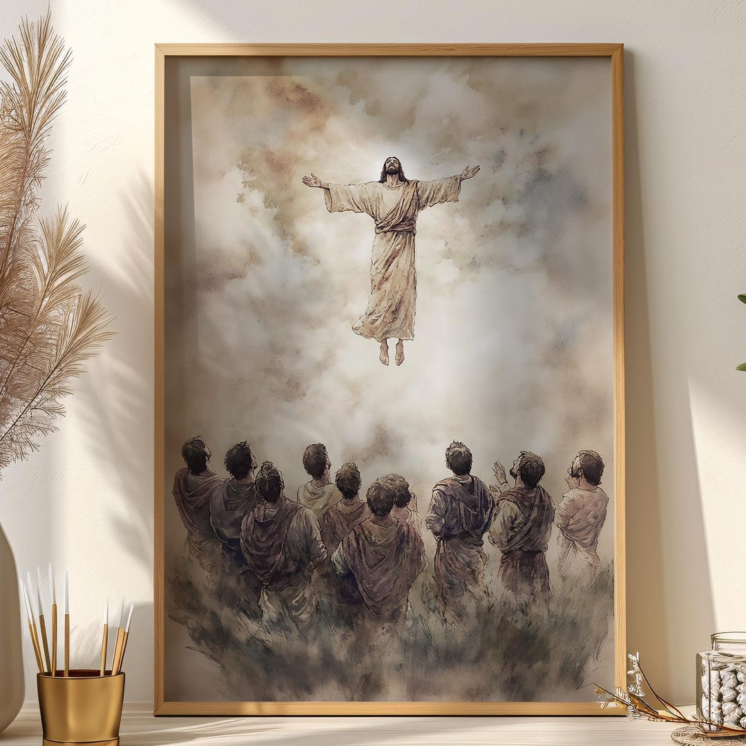 Jesus Ascension Print, the Ascension of Jesus Wall Art, Jesus Ascended ...