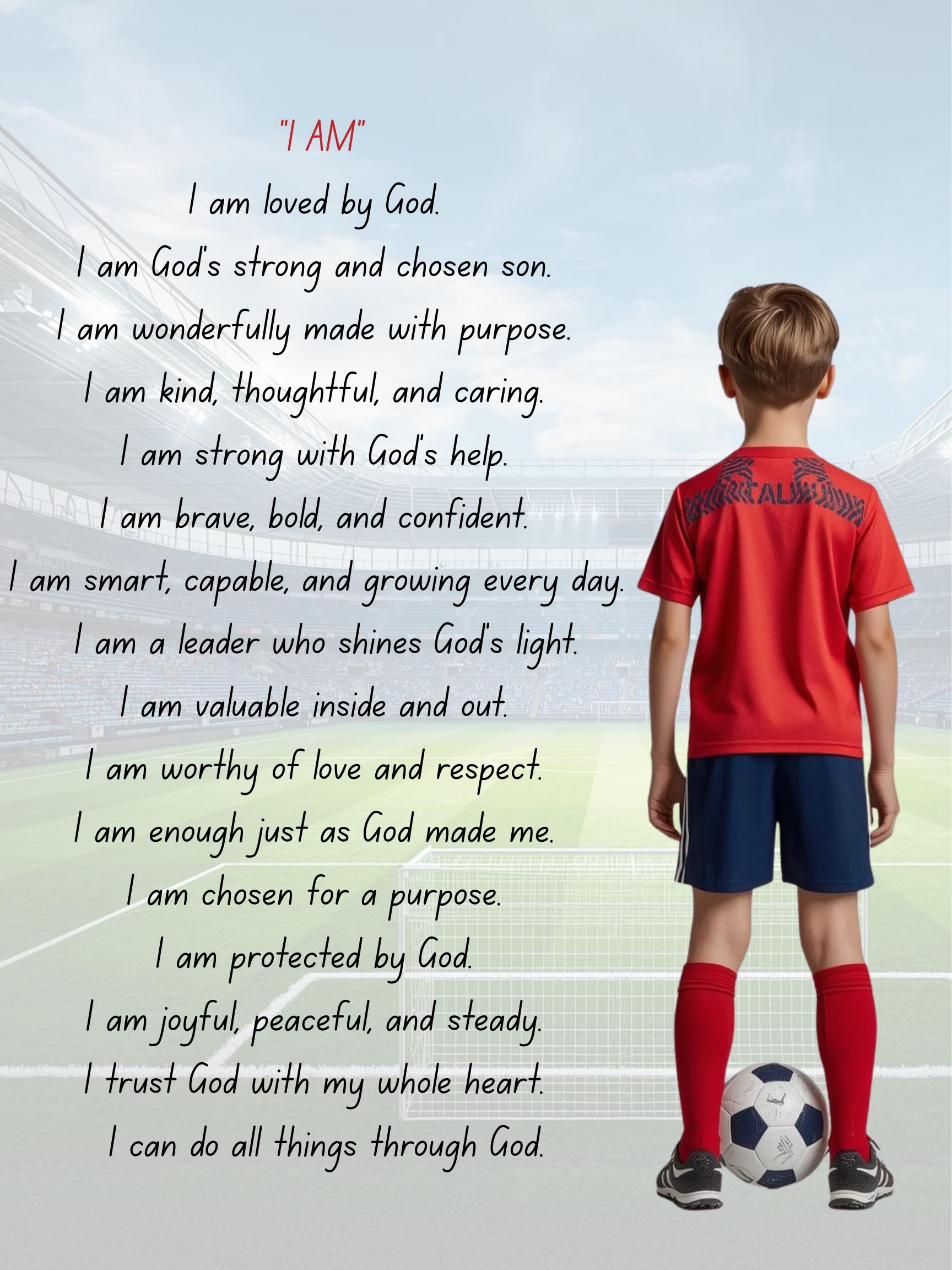 Christian Kids Affirmation Poster | “I Am” Faith-based Wall Art for ...