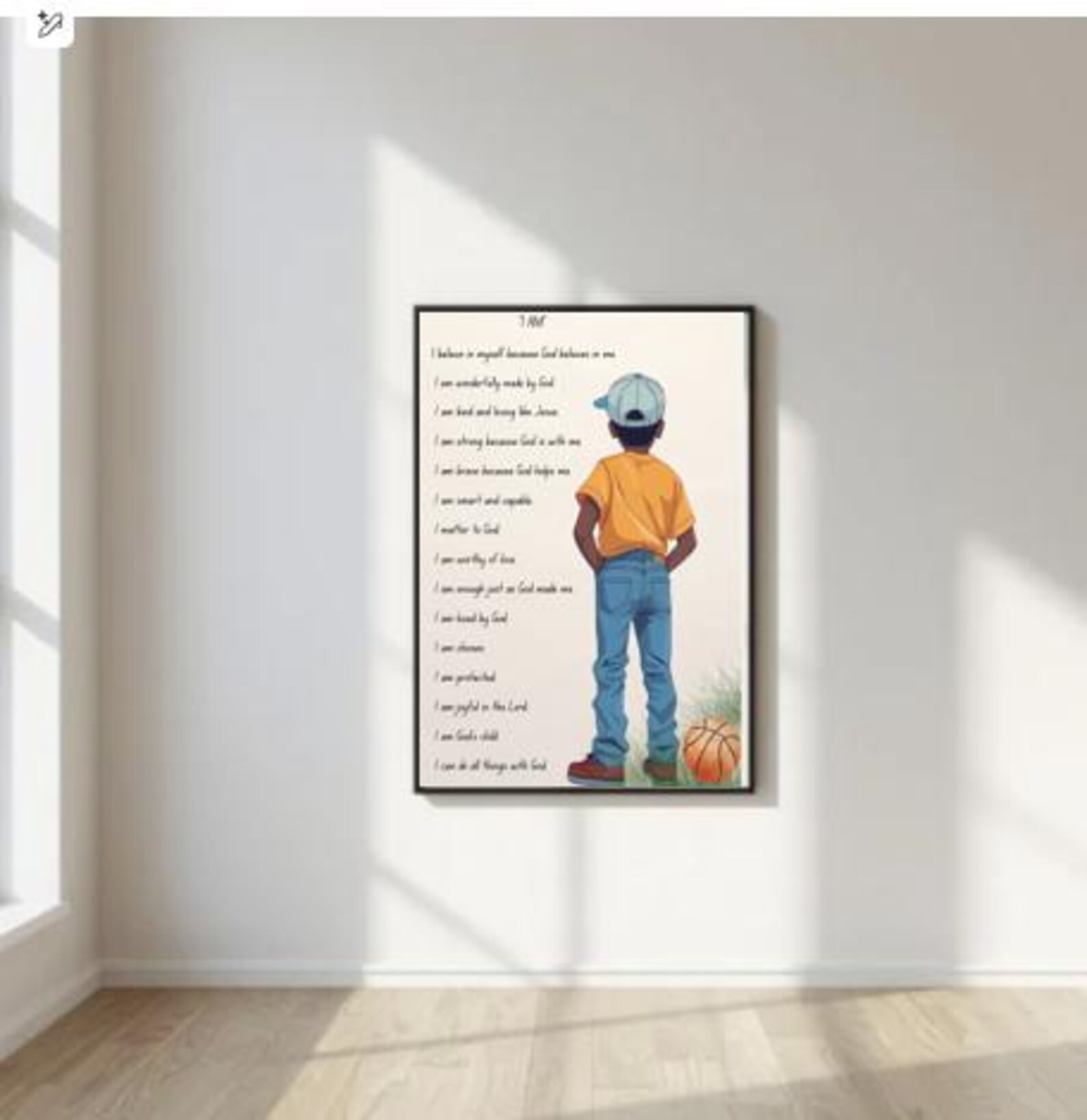 Christian Kids Affirmation Poster | “I Am” Faith-based Wall Art for ...