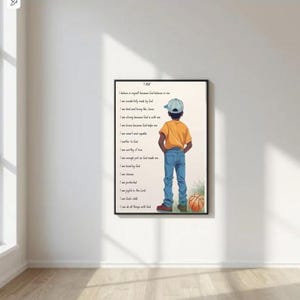 Christian Kids Affirmation Poster | “I Am” Faith-based Wall Art for ...