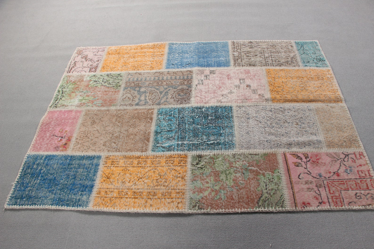 Patchwork Rug, 5x6 Area Rug, Turkish Rug, Vintage Rug, Antique Rugs ...