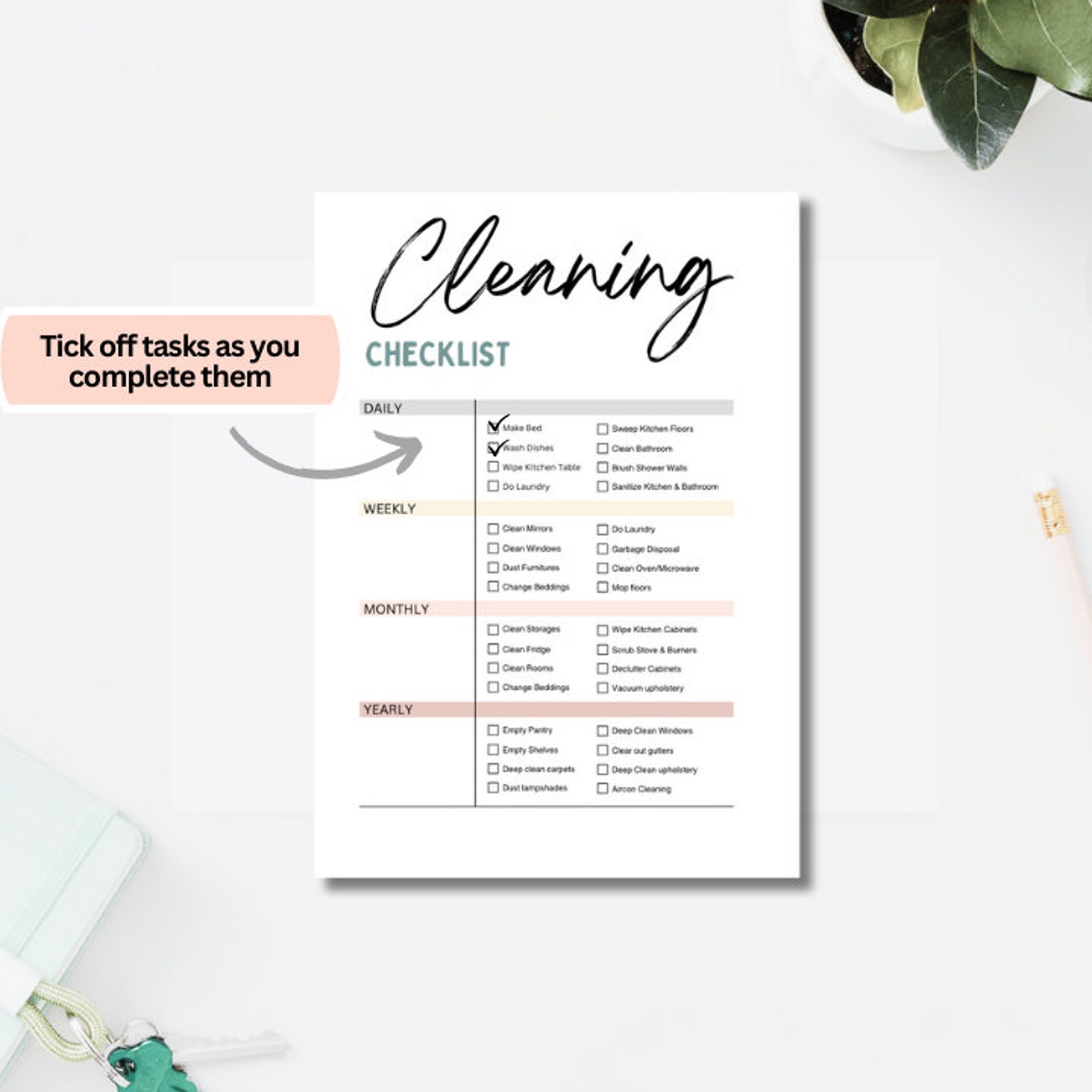 Editable Weekly Cleaning Schedule, Printable, Daily Schedule, to Do List, Cleaning Business, PDF ...