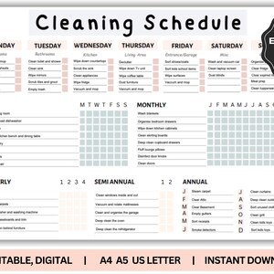 Editable Family Chore Chart for Kids Printable Daily Schedule Checklist ...