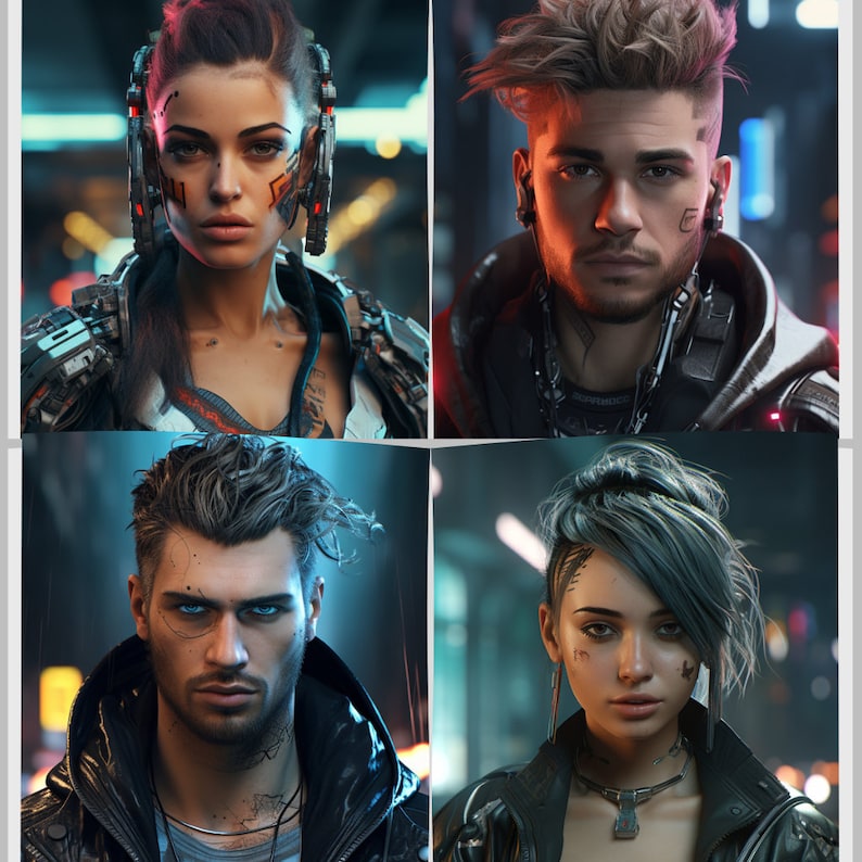 Cyberpunk Portraits Pack - Etsy