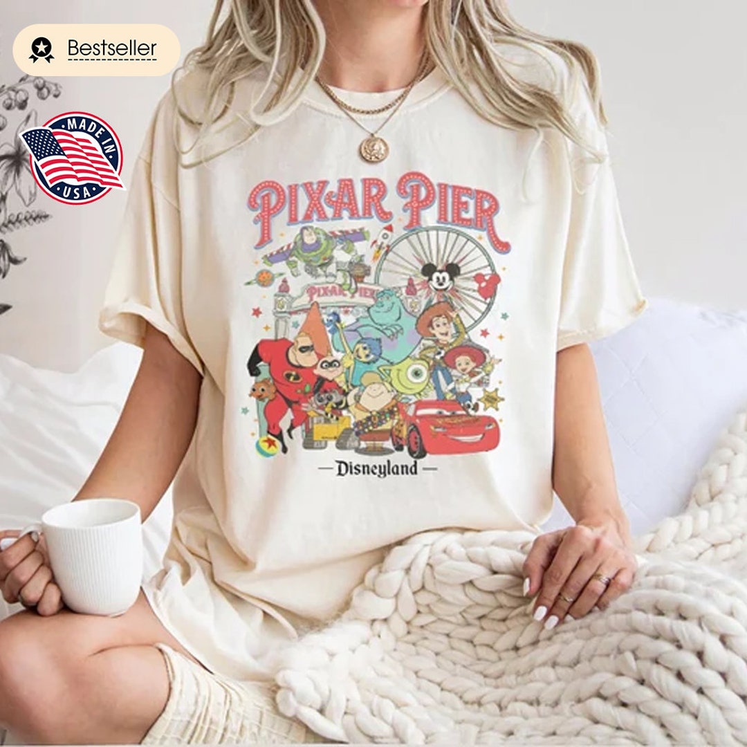 Vintage Meet Me at Pixar Pier Disney Characters Shirt,disneyland Pixar ...