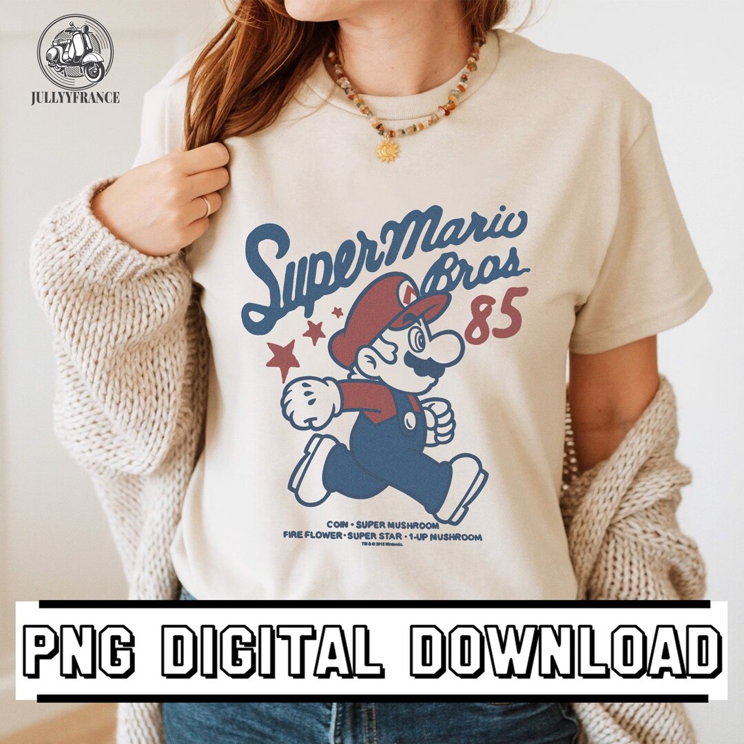 Digital File Retro Mario Gaming Png Super Mario Bros 85 Png Vintage ...