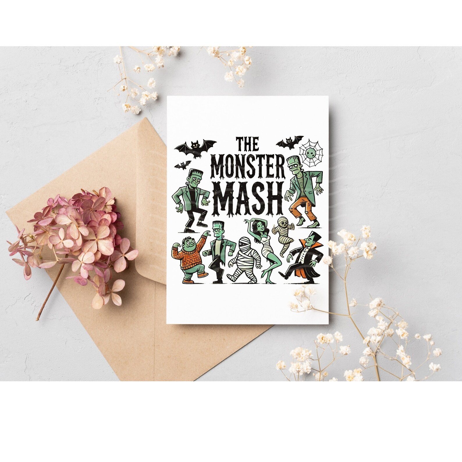 The Monster Mash PNG | Vintage Halloween Party Art | Retro Monster ...