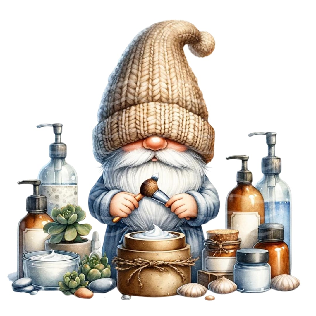 Spa Day Gnome Clipart Digital Download, Skincare Gnome PNG, Beauty ...