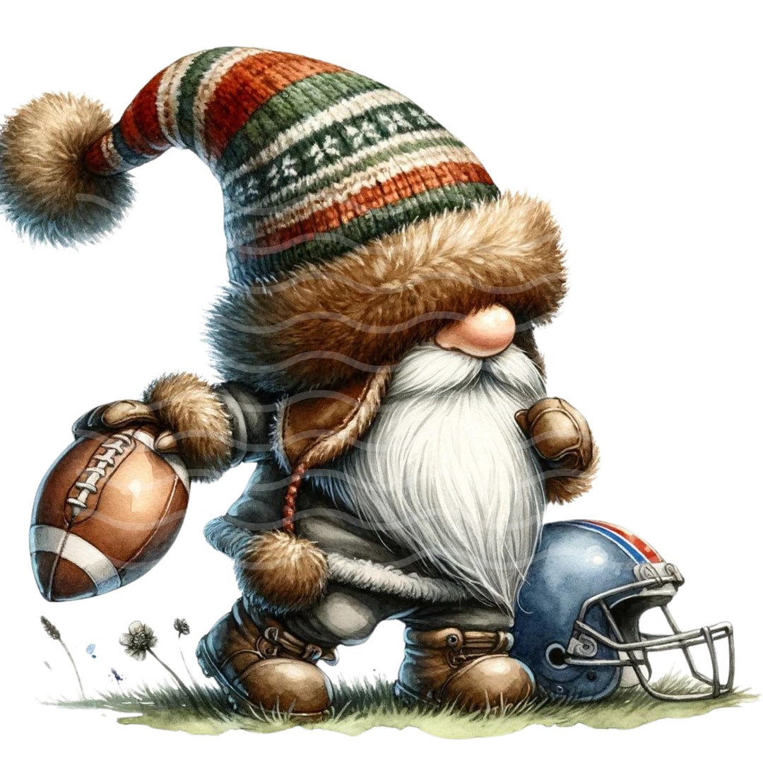 Football Gnome Digital Art - Printable Fantasy Football Decor - Rustic ...