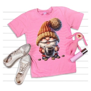 Cheerful Coffee Aficionado Gnome - Digital Clipart, Morning Java Gnome ...