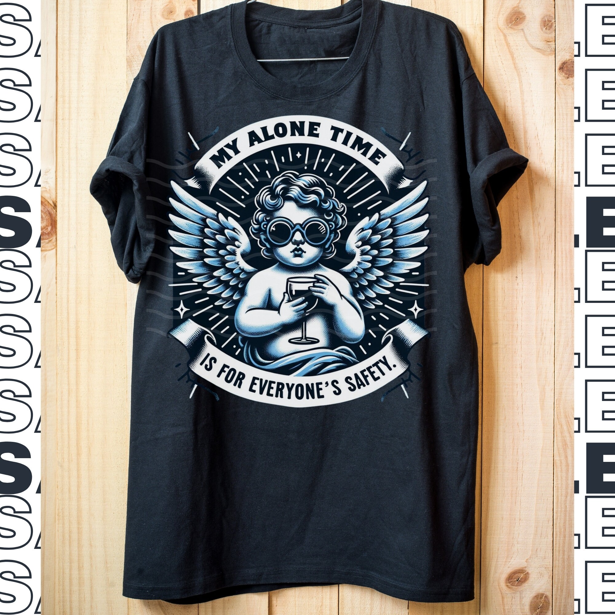 My Alone Time Clipart PNG Funny Angel Digital Art Instant Download - Etsy