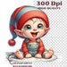 Cheerful Toddler Gnome Clipart Digital Baby Elf PNG Printable Cute ...