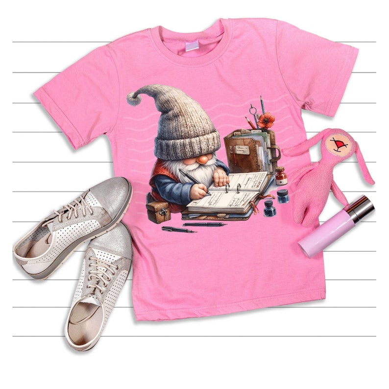 Journaling Gnome Clipart Digital Download, Writer's Gnome PNG, Artistic ...