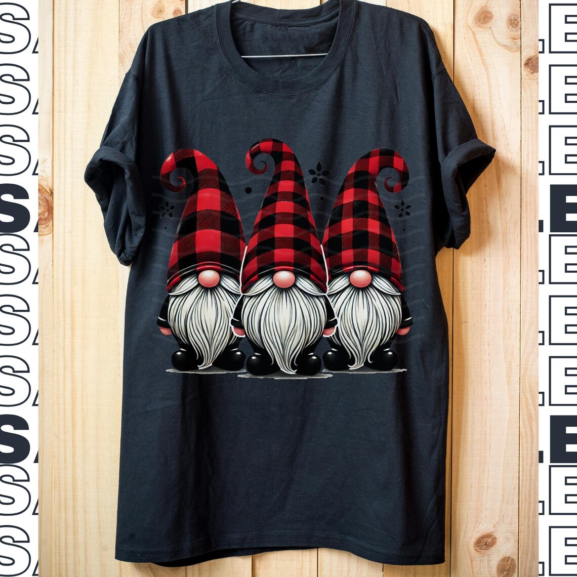 Buffalo Plaid Gnome Trio PNG Christmas Sublimation Design Red and Black ...